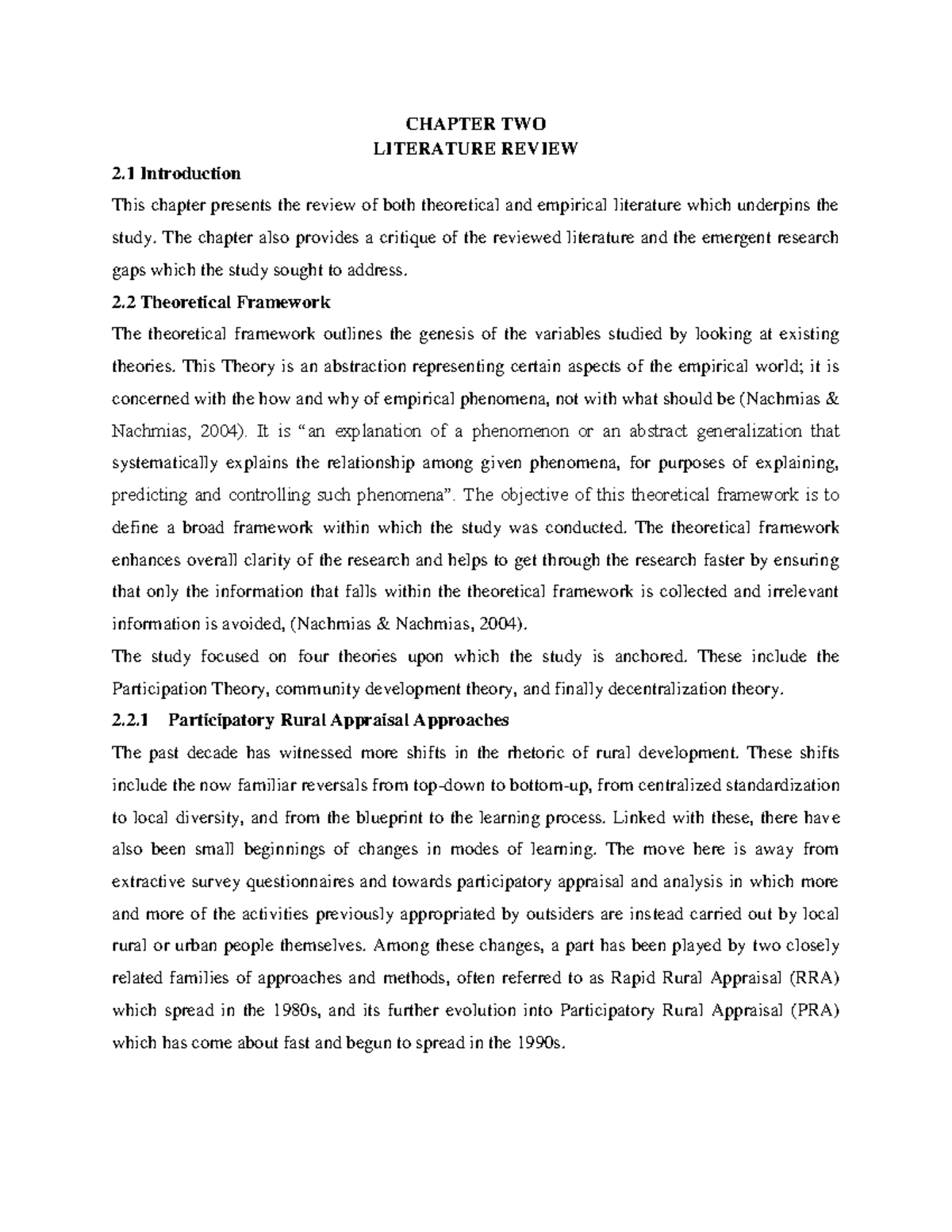 Chapter TWO - CHAPTER TWO LITERATURE REVIEW 2 Introduction This chapter ...