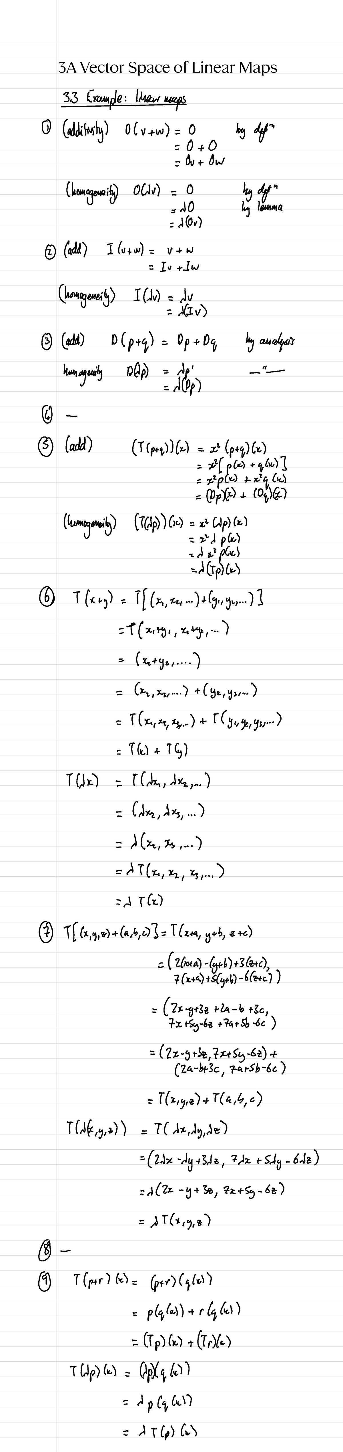 3A Linear Maps Notes - 3A Vector Space of Linear Maps 3 Example: linear ...