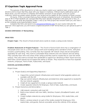 Capstone report template notes - The project was implemented because ...