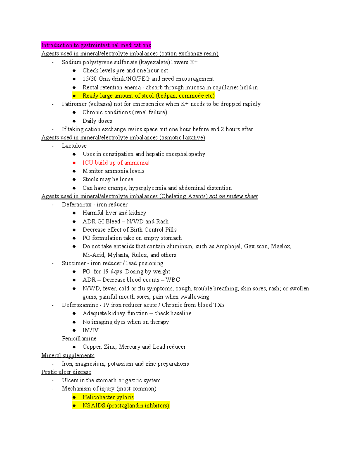 Gi drugs - study guide - Introduction to gastrointestinal medications ...