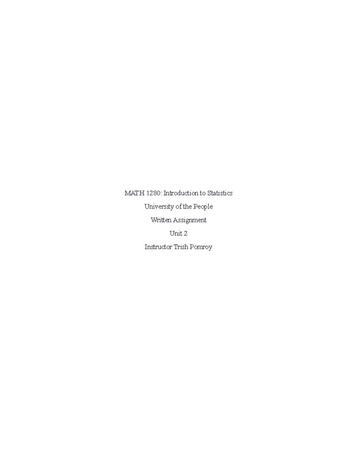 Document 132 - Notes - MATH 1280: Introduction to Statistics University ...