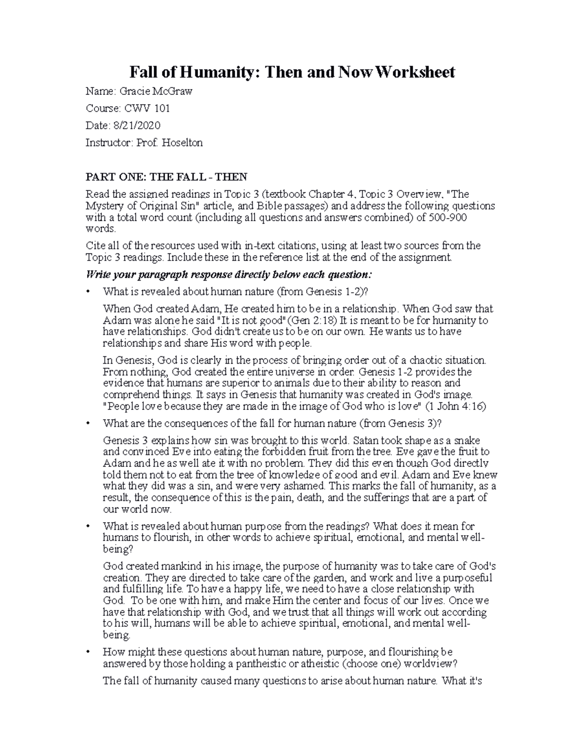 CWV-101-301-RS-T3Fall Of Humanity Worksheet-Online - Fall of Humanity ...