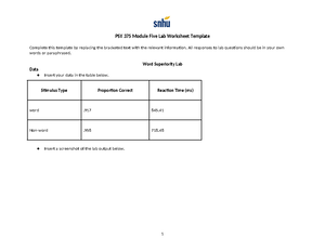 PSY 375 Module One Lab Worksheet Template - PSY 375 Module One Lab ...