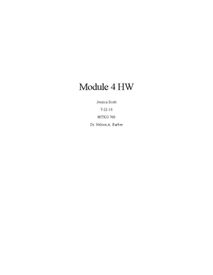 module 1 homework assignment - Module 1 Chapter Assignment Jessica ...