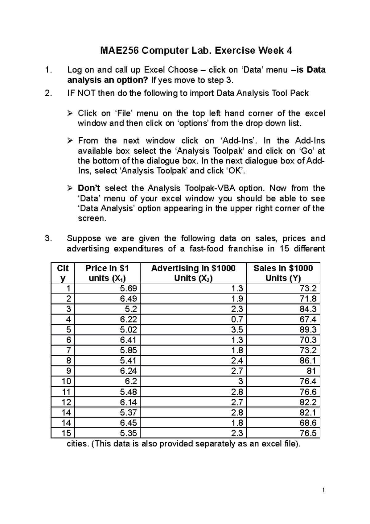 Computer Lab Week 4 - Seminar MAE256 Answers Week 1Seminar MAE256 Answers Week 1 - MAE256 ...
