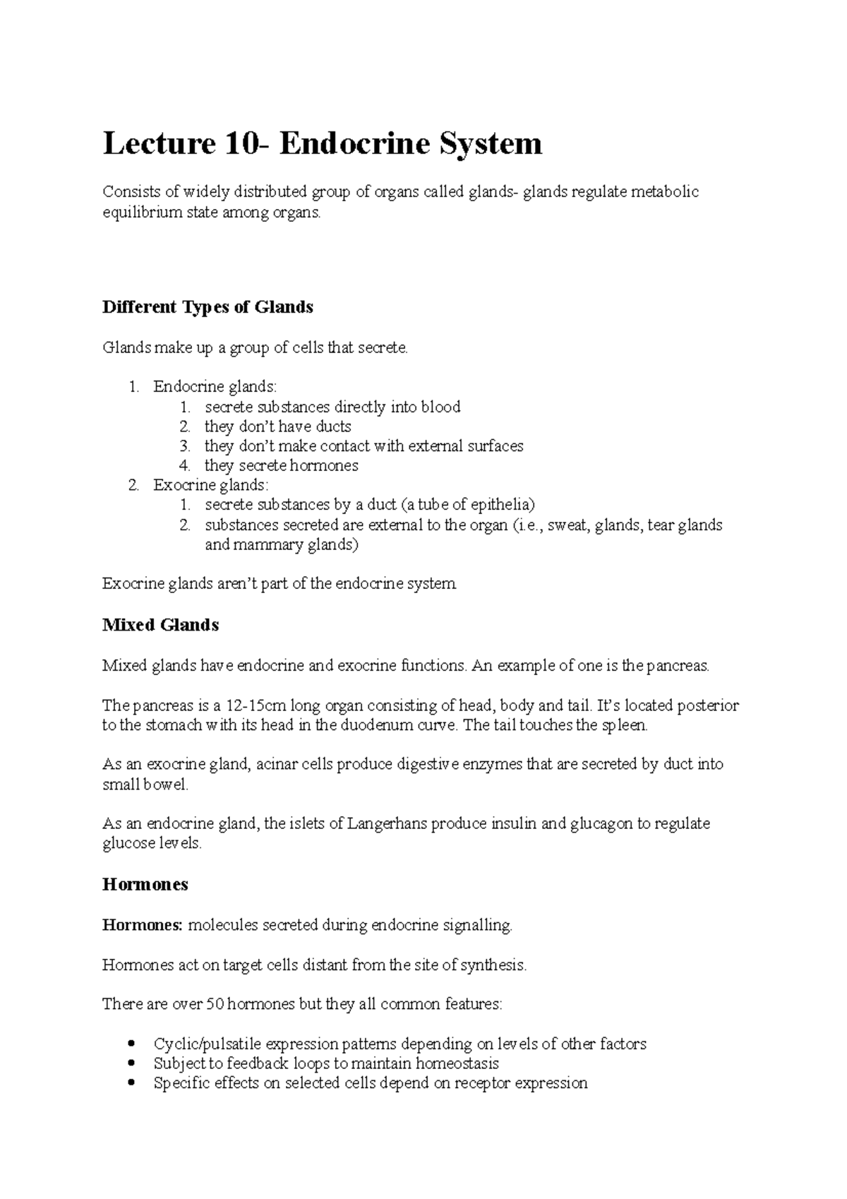 Lecture 10- endocrine pathology - Lecture 10- Endocrine System Consists ...
