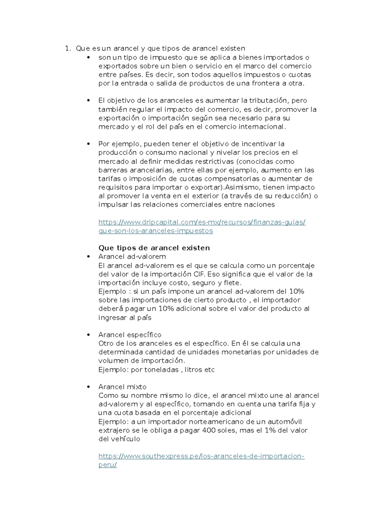 Que es un arancel y que tipos de arancel existen - Es decir, son todos ...