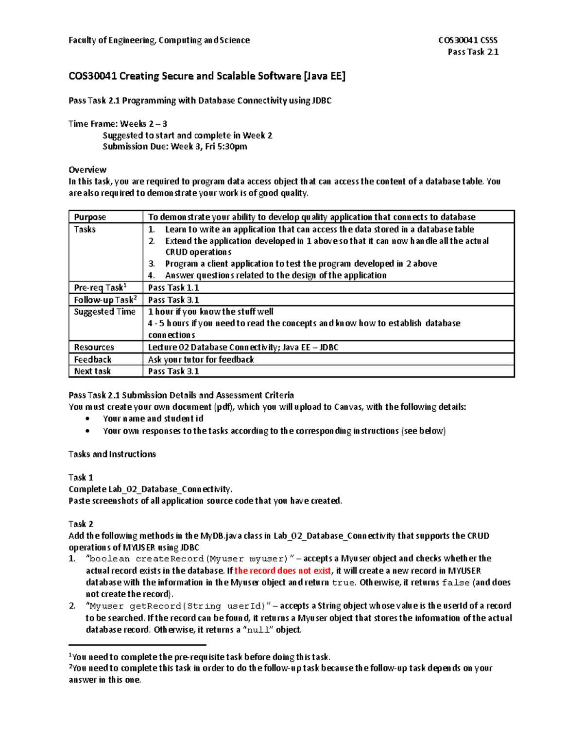 02 Pass Task 2 02 Pass Task 2 Faculty Of Engineering Computing And Science Cos30041 Csss