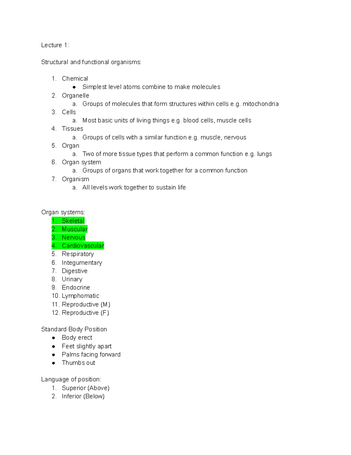 Structural Anatomy - Wk 1-5 - Lecture 1: Structural and functional ...