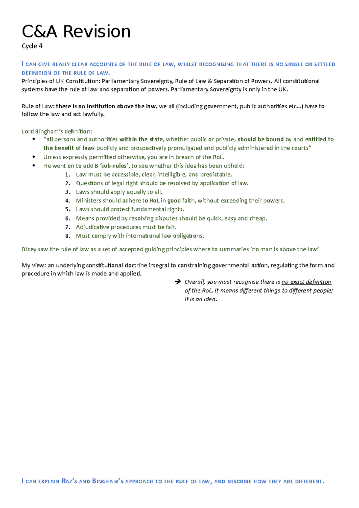 C&A Revision Cycle 4 - C&A Revision Cycle 4 I CAN GIVE REALLY CLEAR ...