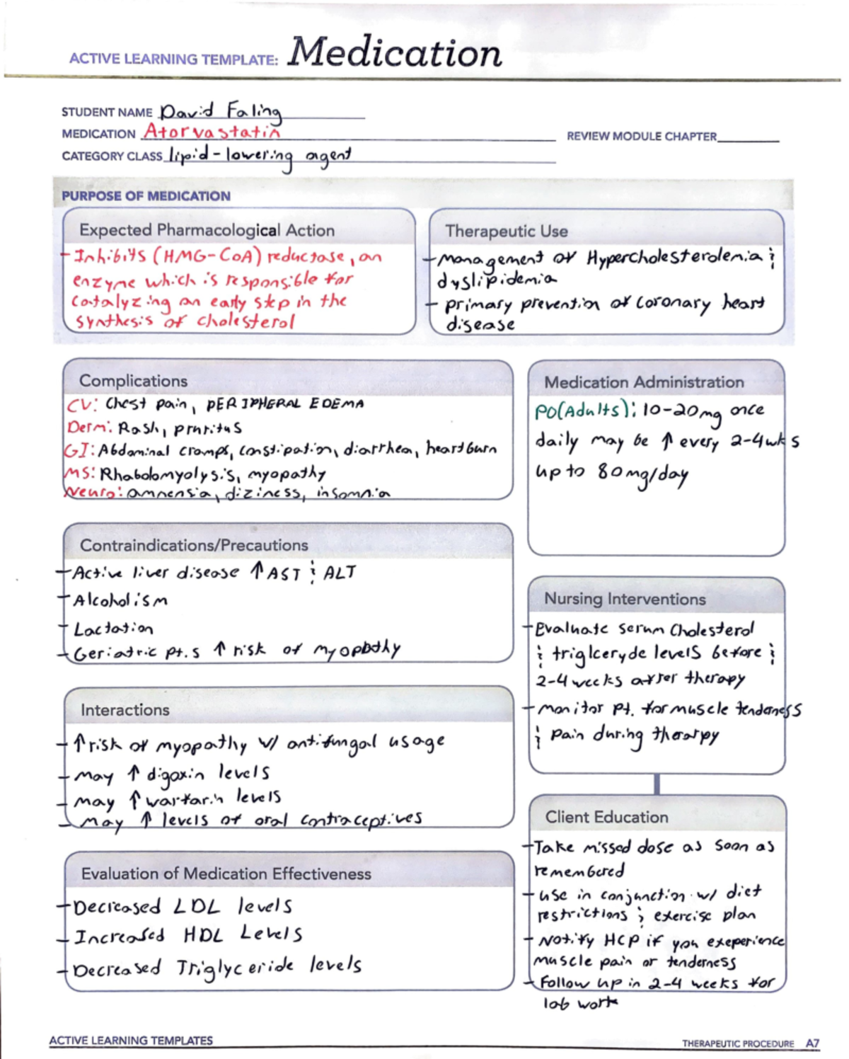 Active Learning Template: Atorvastatin - ACTIVE LEARNING TEMPLATE ...