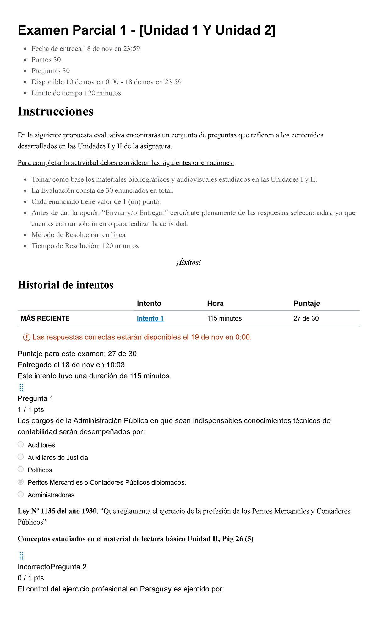 EJ. PROF. Parcial 1 - [Unidad 1 Y Unidad 2] - Examen Parcial 1 ...