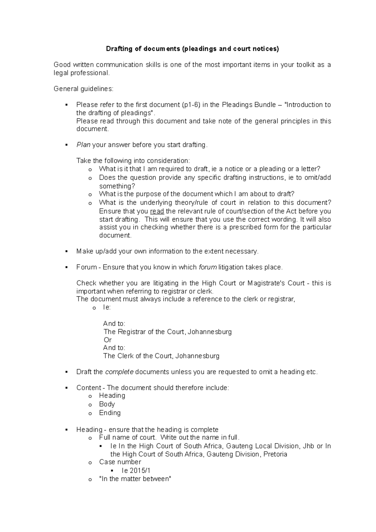 Guidelines - Drafting of documents 16 - Drafting of documents ...