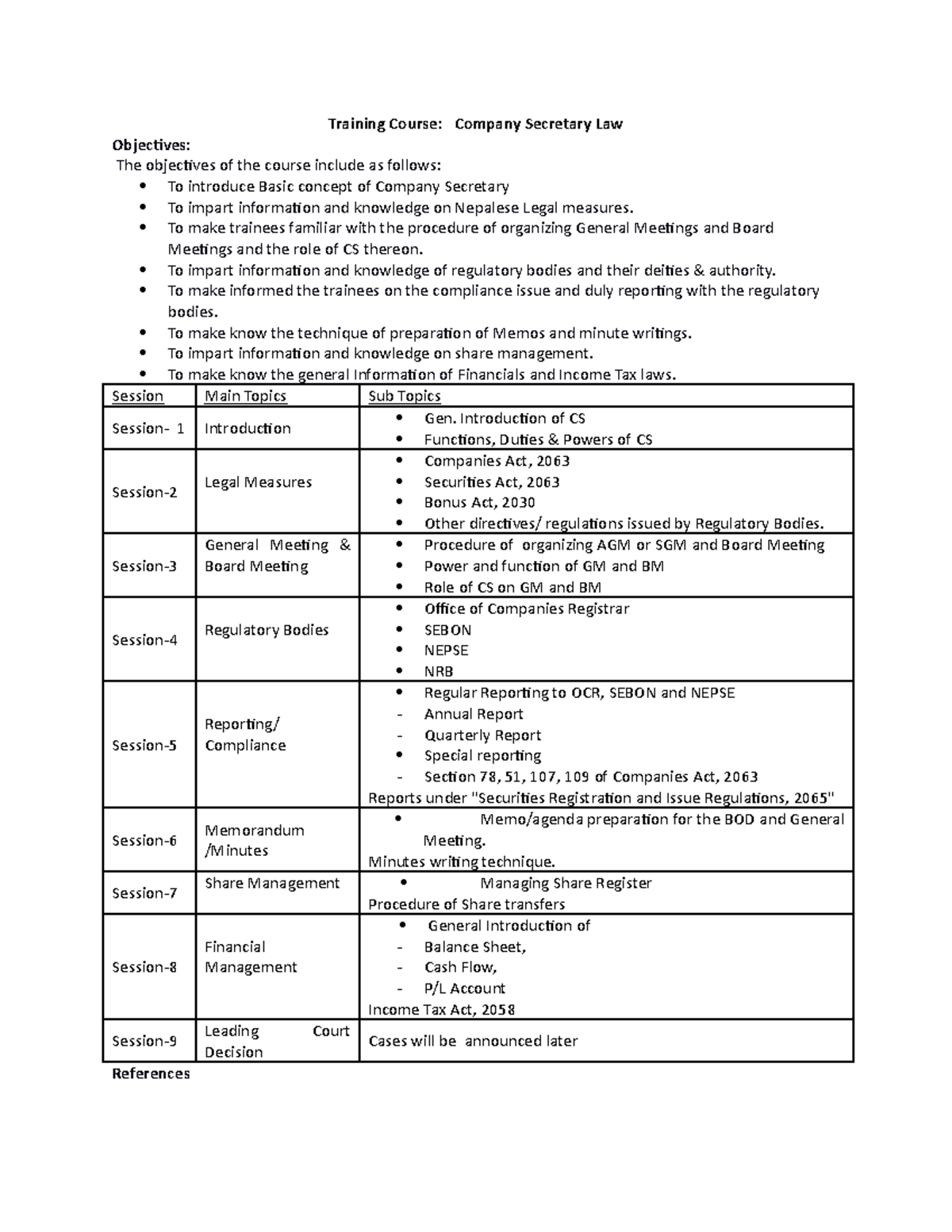 Company Secretary Law - Training Course: Company Secretary Law ...