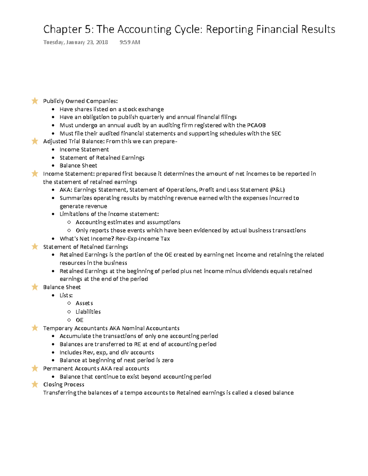 ACCT Chapter 5 - Lecture notes 5 - )+ Chapter 5: The Accounting Cycle ...