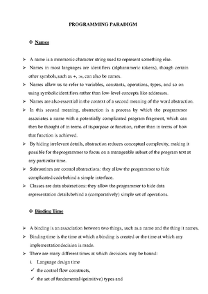 Programming Paradigms mod1 QA - Module I 1. What do you mean by Boxing and Unboxing? (3) Boxing ...