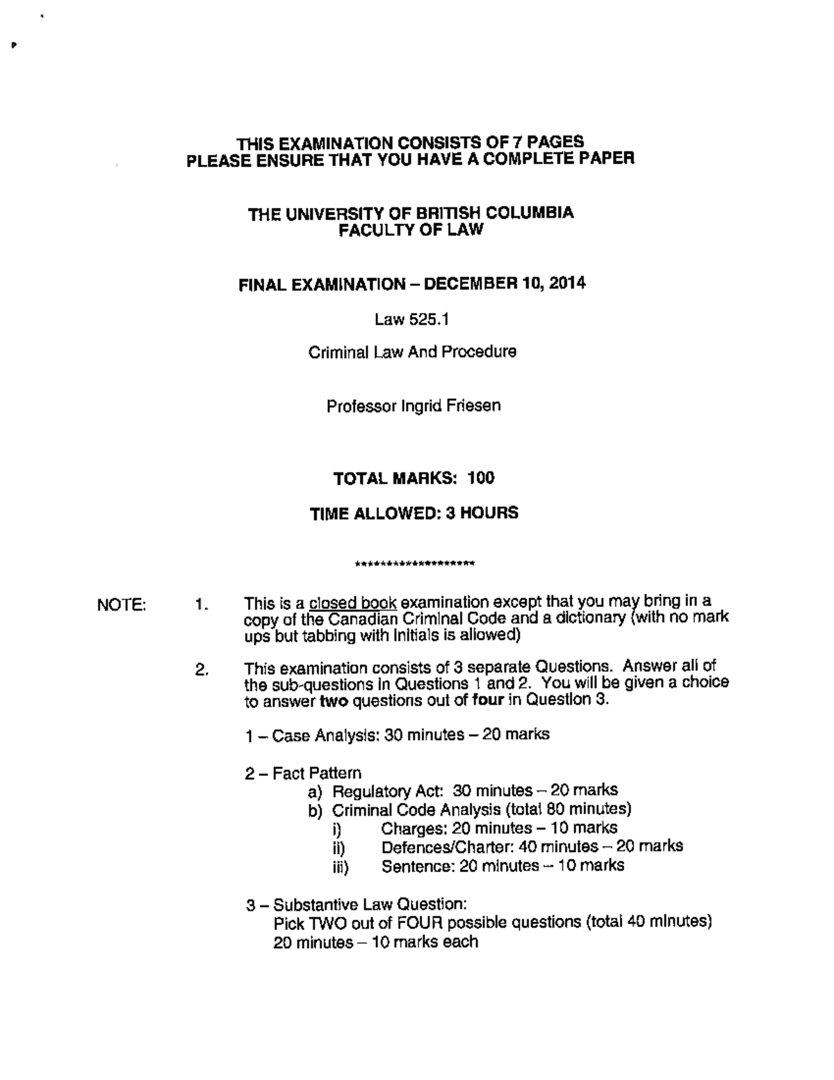 Exam 10 December 2014 Questions Section 1 Warning Decodescan Unexpected Mcu Data