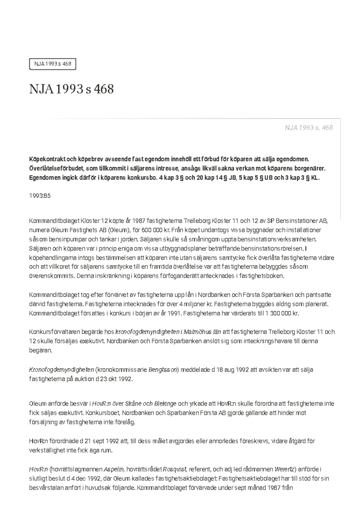 Nja 1993 s 0468 71d3b037971 b5ee9d1a77662002 17 dd334646092 - NJA 1993 ...