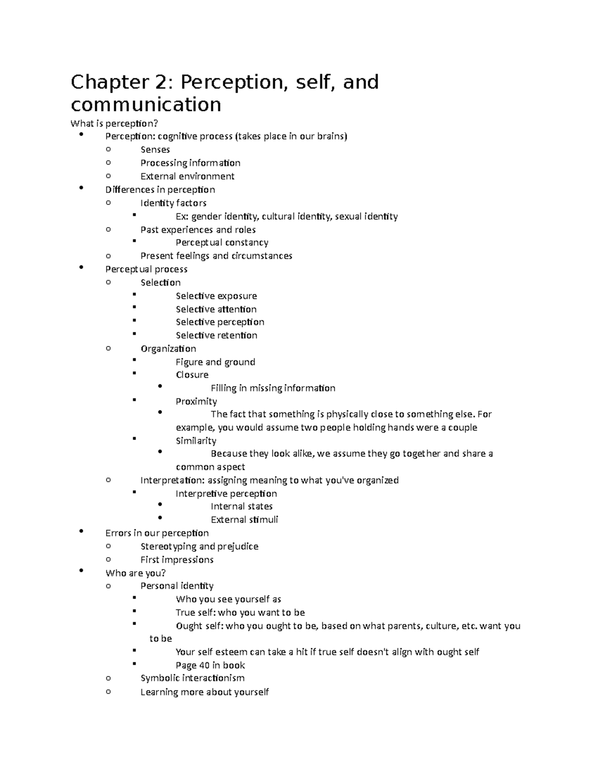 Chapter 2 - Professory Crowley - Chapter 2: Perception, self, and ...