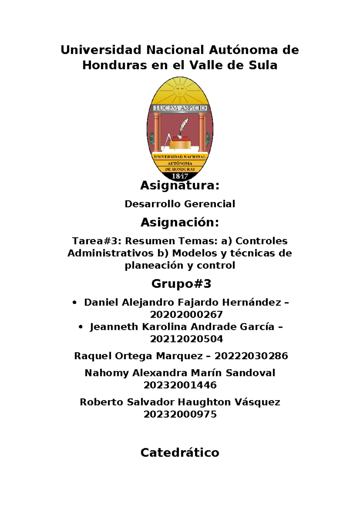 Tarea#3 Resumen Controles Administrativos y Modelos y técnicas de ...