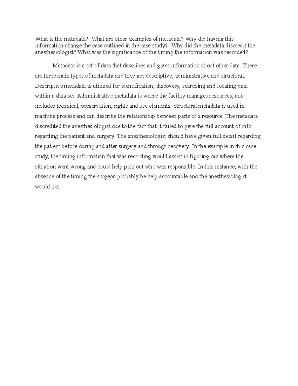 HIM 112 Litigation and Metadata - What is the metadata? What are other ...