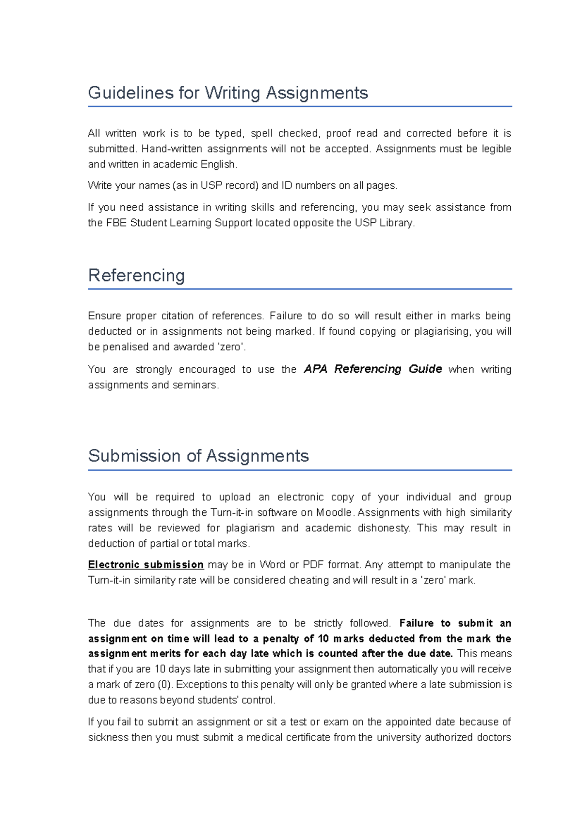 Guidelines for Writing Assignments - Managerial Accounting - USP - Studocu