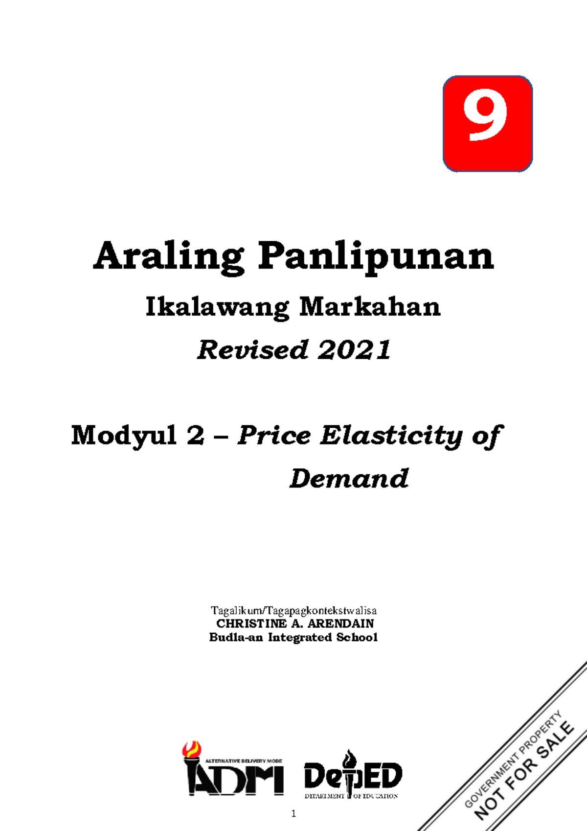 2 Q2 AP 9 - concept - 9 Araling Panlipunan Ikalawang Markahan Revised 2021 Modyul 2 – Price ...