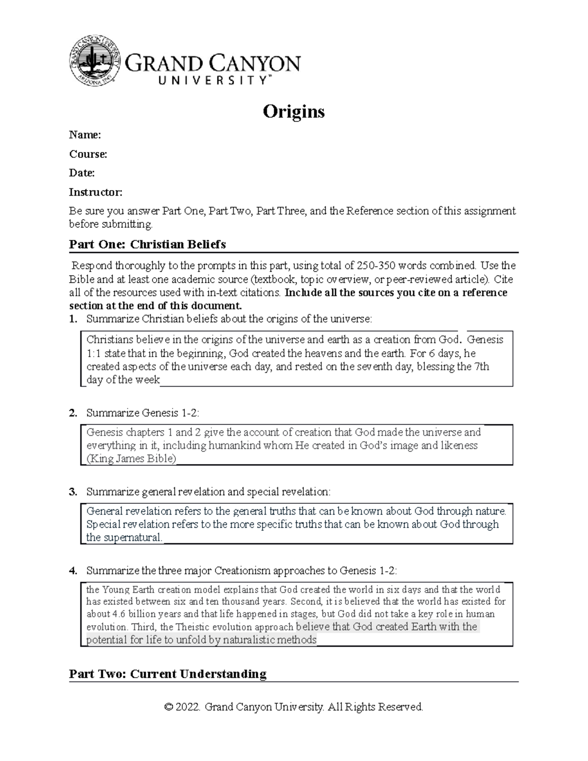 CWV 101 301 RS T2Origins Outline - Origins Name: Course: Date ...