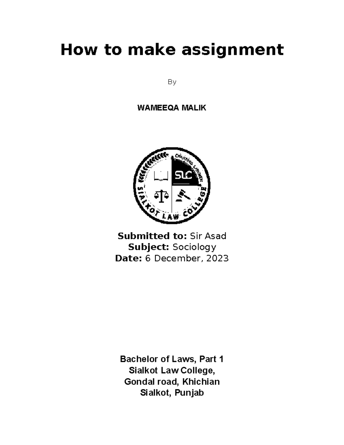 How to make assignment - How to make assignment By WAMEEQA MALIK ...