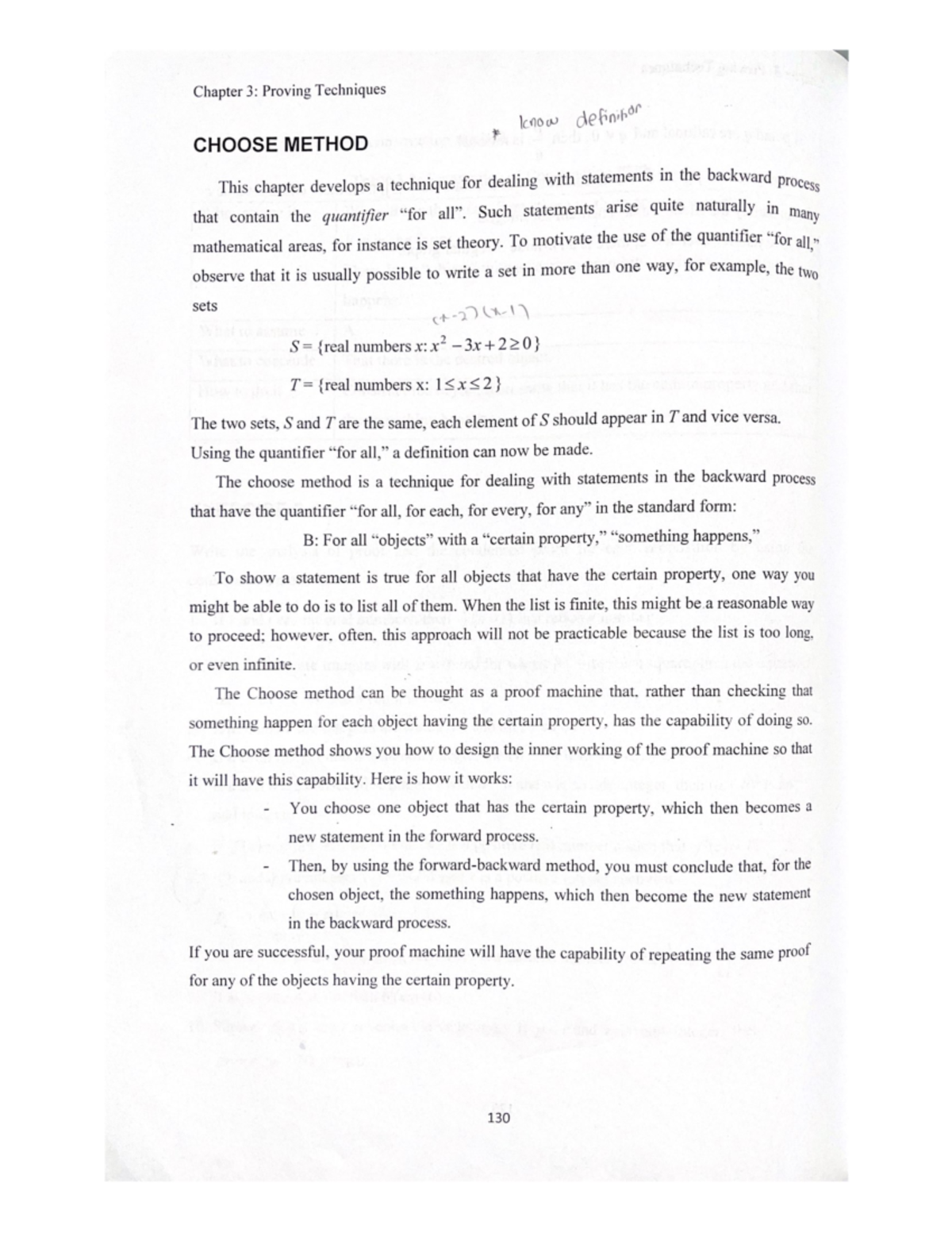 choose method for proving technique - Logic Math - Studocu