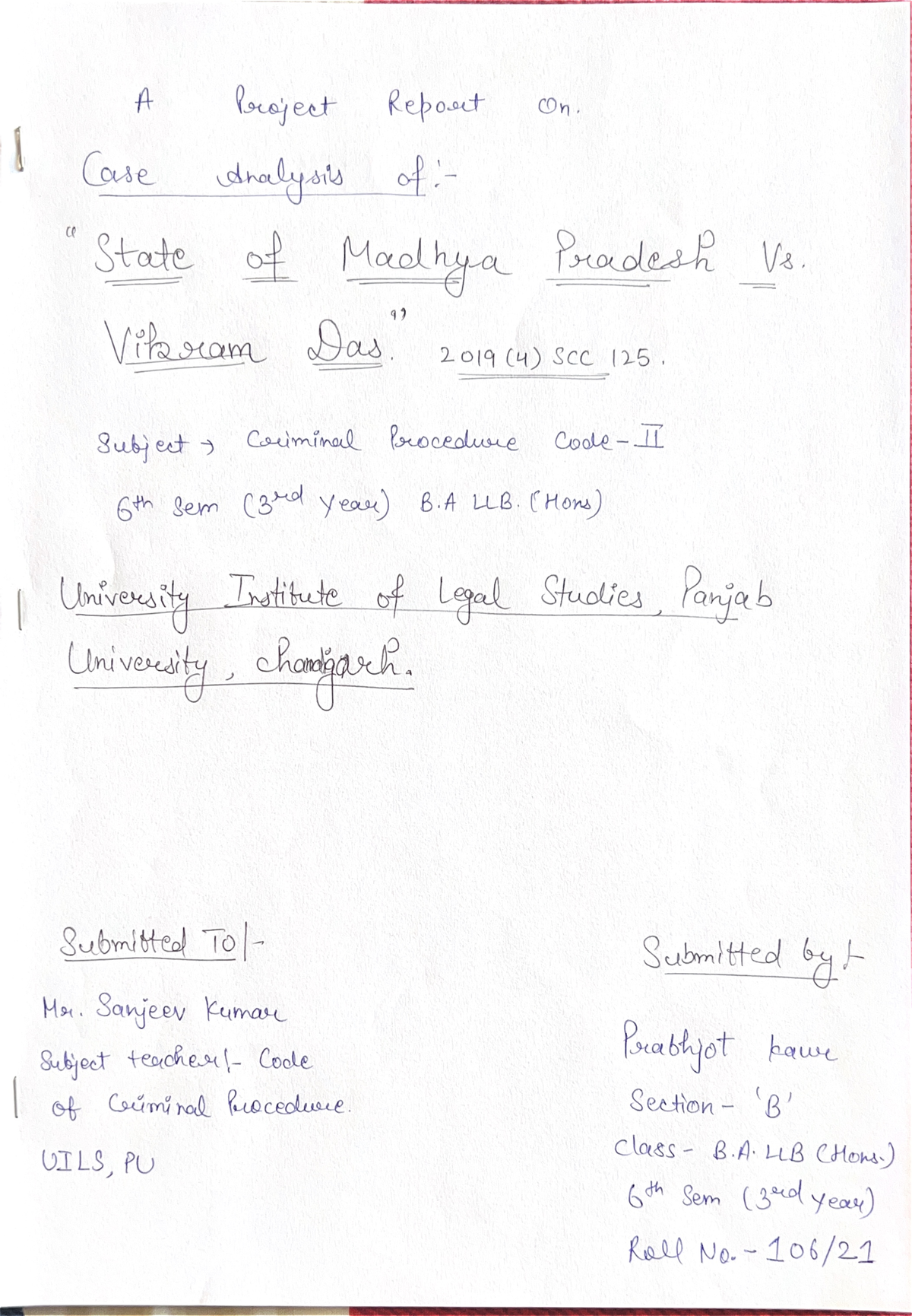 Crpc 6th sem - LLB - Studocu