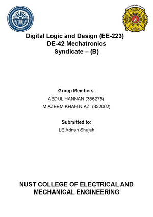 Course Pack-Digital System Design - digital logic design - NUST - Studocu