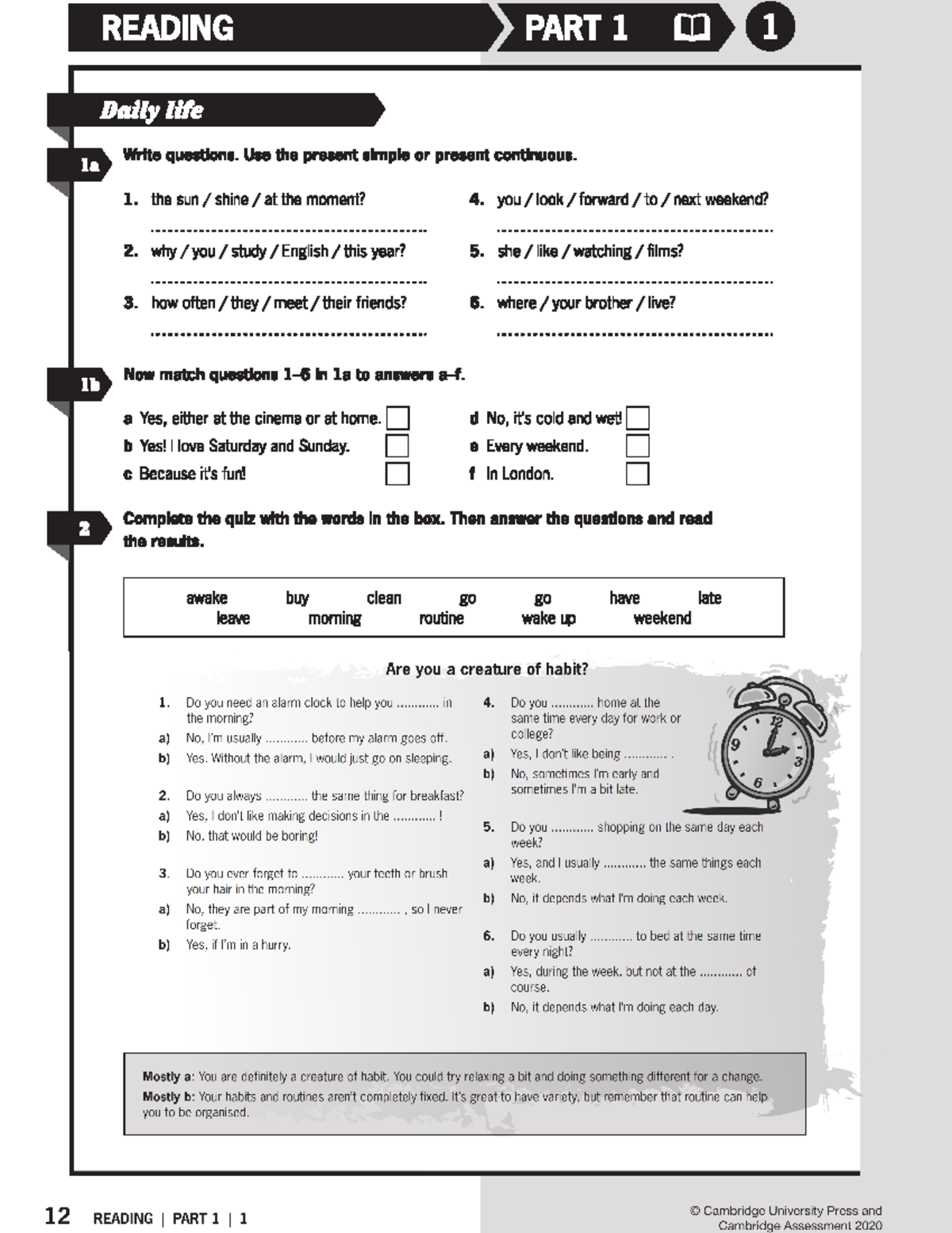 Reading and writing part 1 - Lenguaje - Studocu