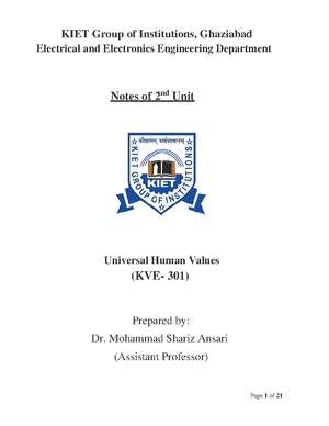 Uhv unit 2 hand written - Uhv (universal Human Value) - Studocu