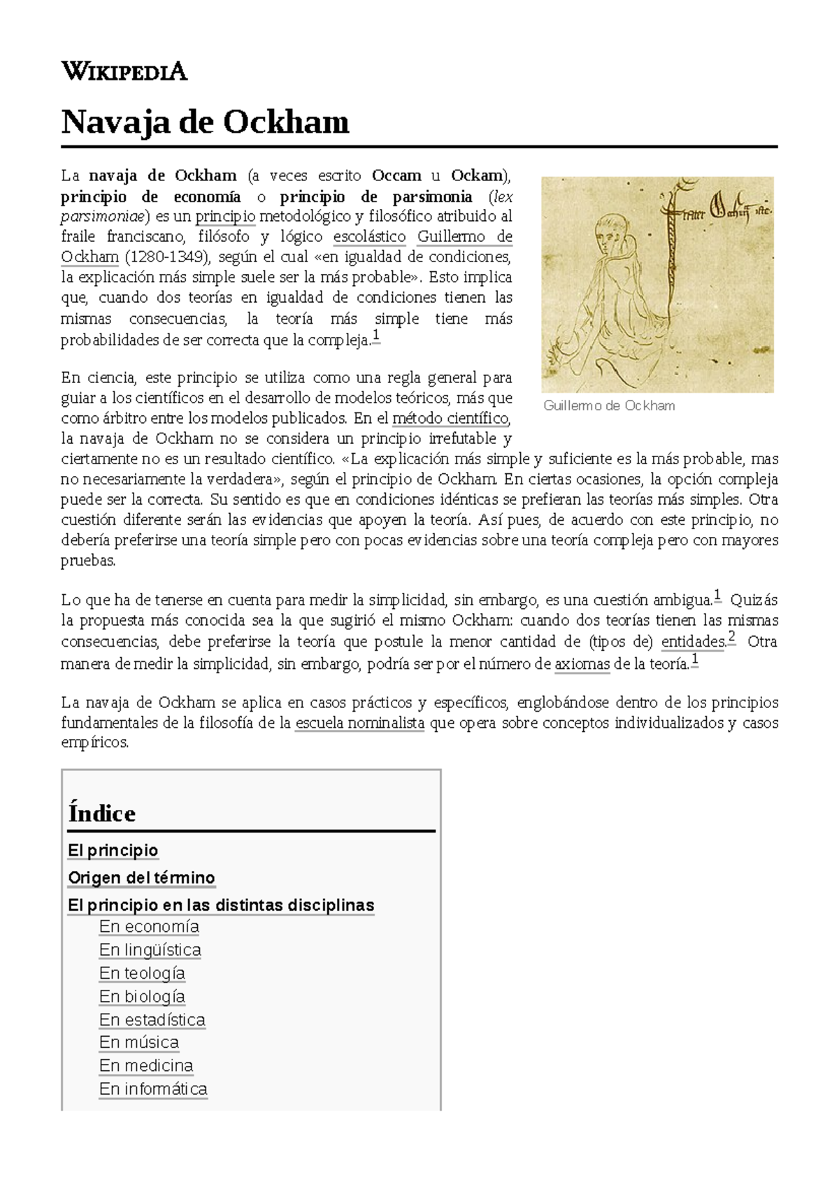 Navaja de Ockham - resolution - Guillermo de Ockham Navaja de Ockham La ...