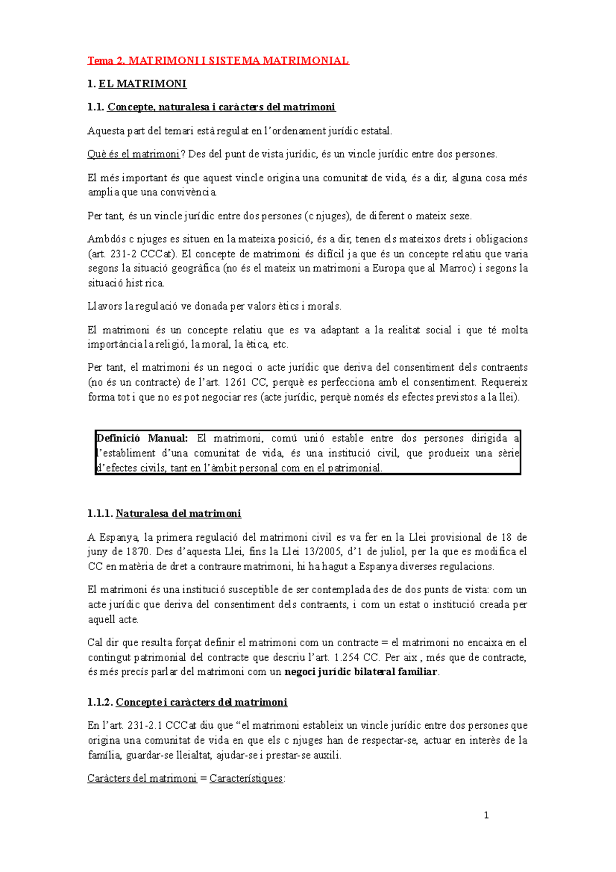Temari 2-12 familia - Tema 2. MATRIMONI I SISTEMA MATRIMONIAL 1. EL ...