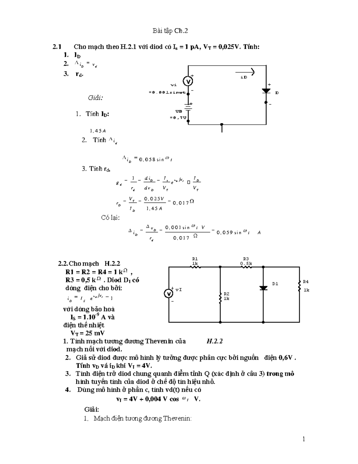 Dien-tu-co-ban nguyen-thanh-long bt-ch2-mach-phi-tuyen-sv1 - [cuuduongthancong - 1 Bài tập Ch. 2 ...