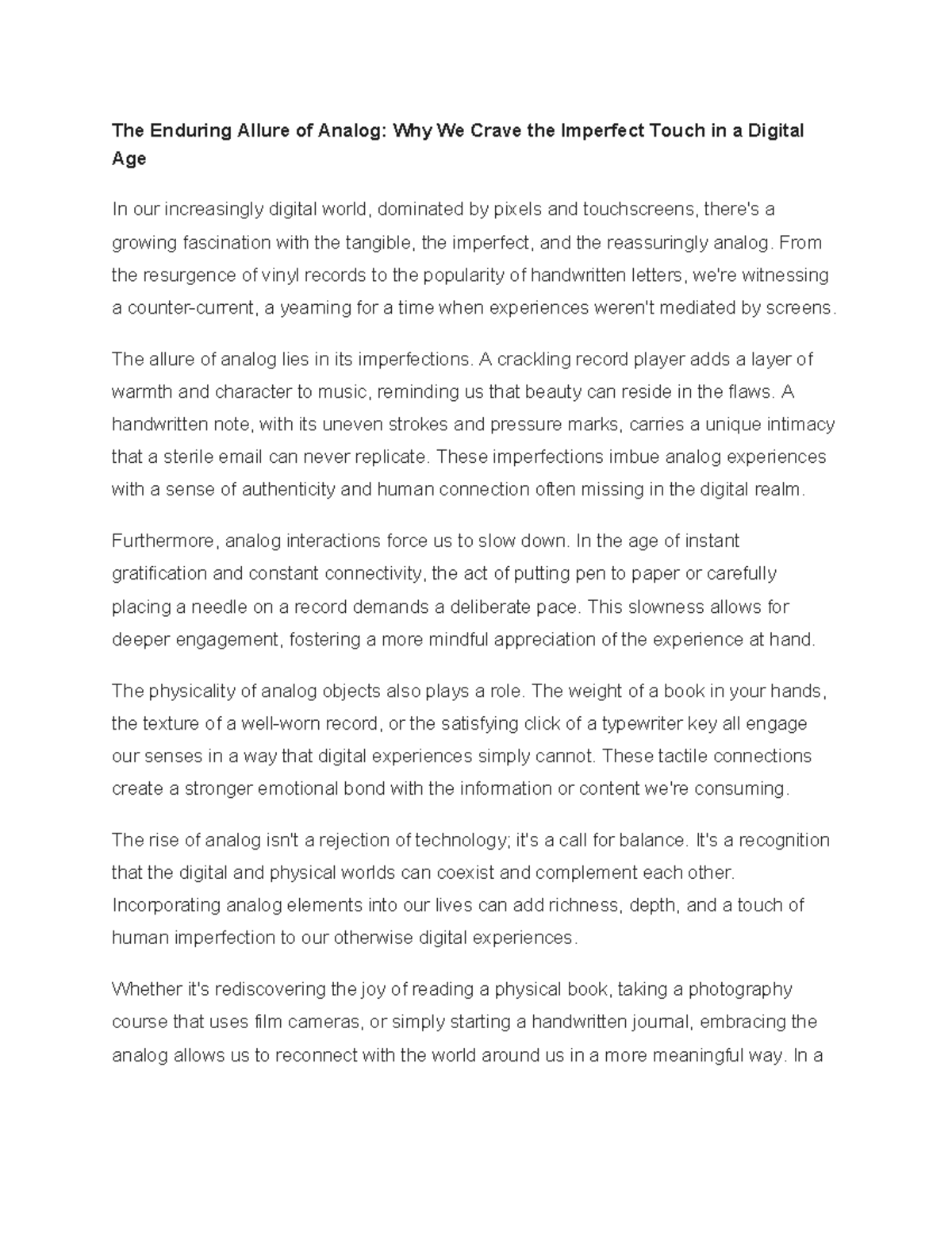 The Enduring Allure of Analog - From the resurgence of vinyl records to ...