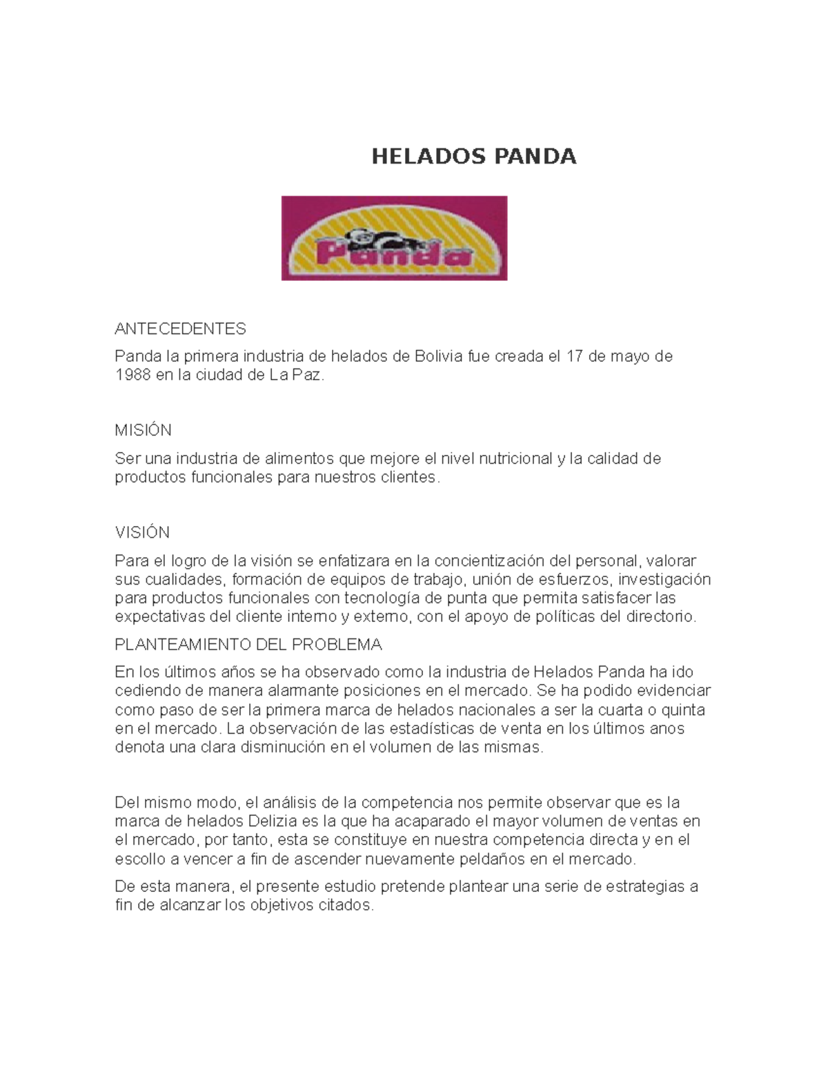 208467972-Helados-Panda - HELADOS PANDA ANTECEDENTES Panda la primera ...