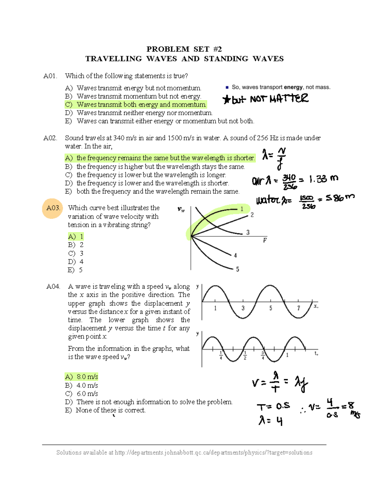 Nyc problem set 2 solutions - Solutions available at - Studocu