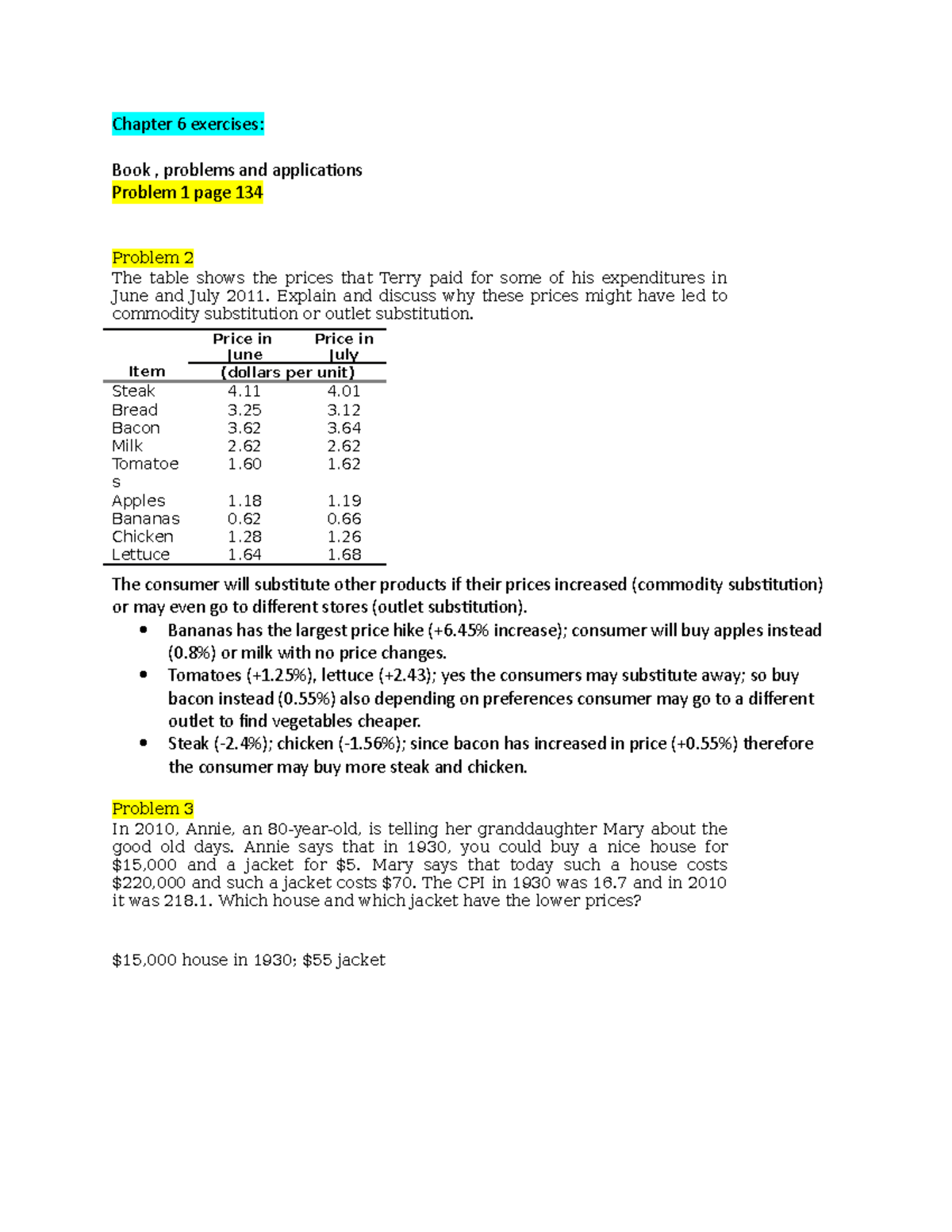 Chapter 6ex2023class - macro - Chapter 6 exercises: Book , problems and applications Problem 1 ...