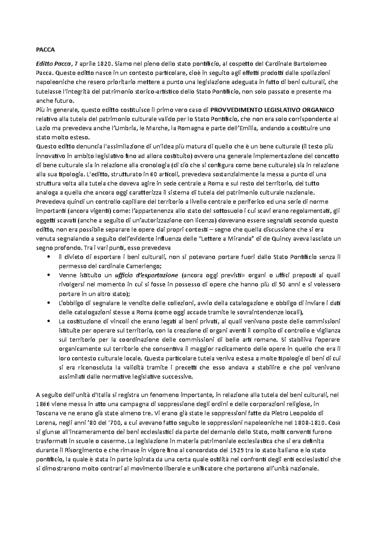 Pacca - SPC - PACCA Editto Pacca , 7 aprile 1820. Siamo nel pieno dello ...