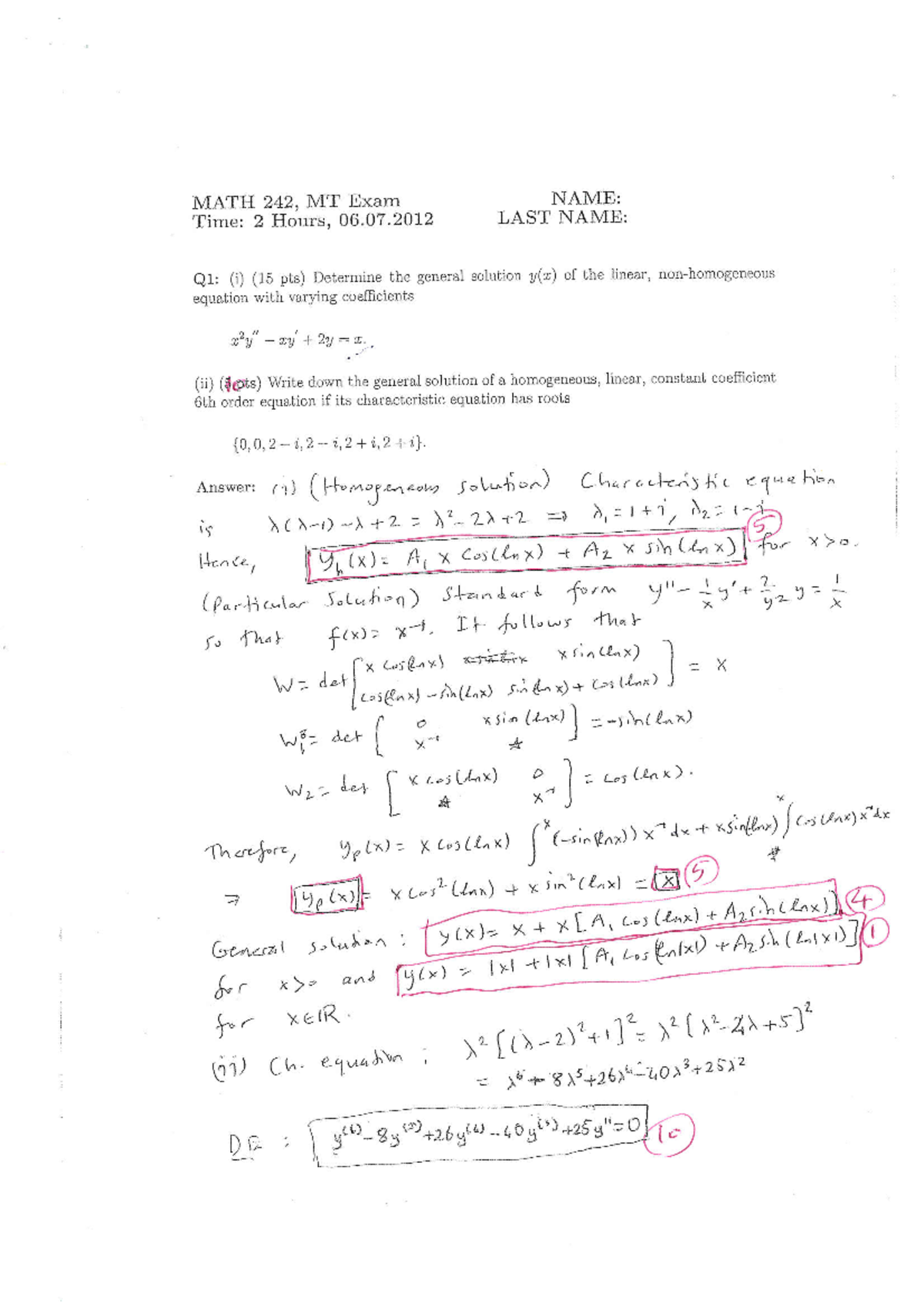Sample MIds - Past Midterms - Engineering Mathematics - Studocu