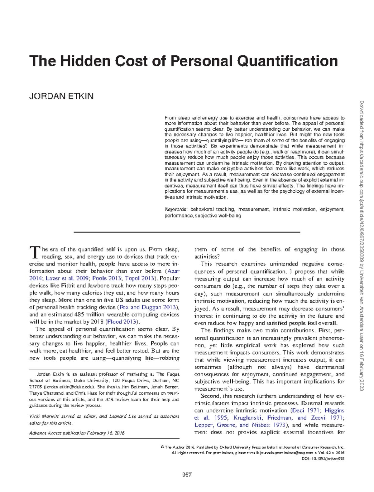Ucv095 - adfasdfasf - The Hidden Cost of Personal Quantification JORDAN ...