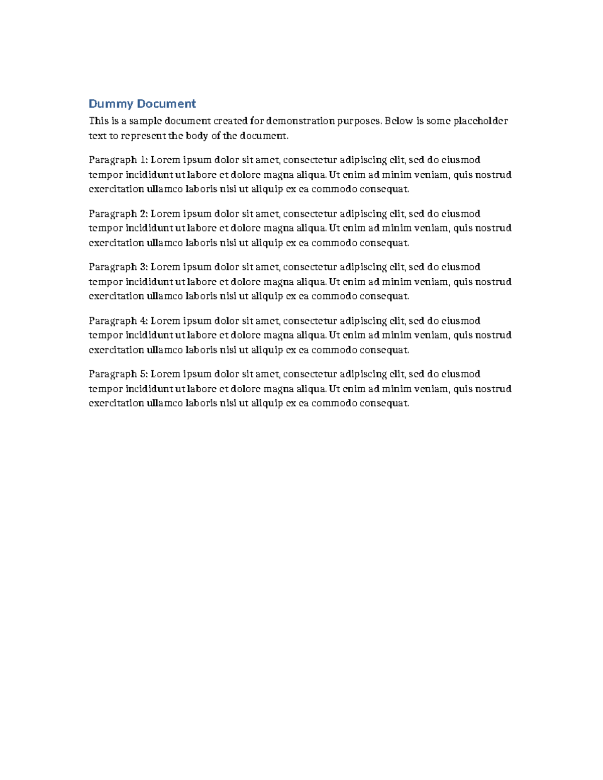 Dummy Document - Dummy Document This is a sample document created for ...