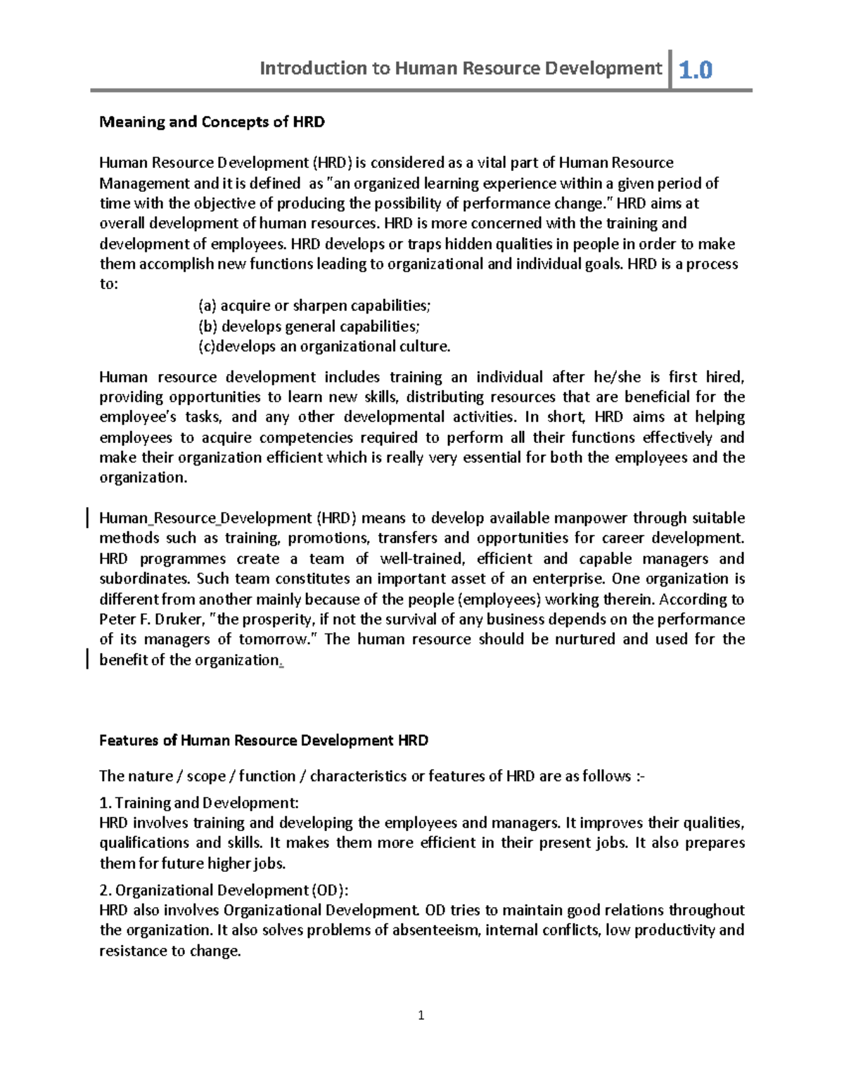 01 Introduction to HRD - Introduction to Human Resource Development ...