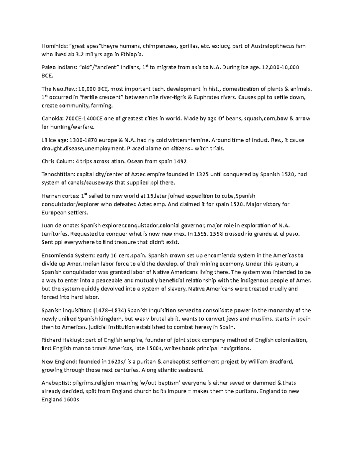 History 1301 Review 1 - Lecture notes 4 - Hominids: “great apes”theyre ...