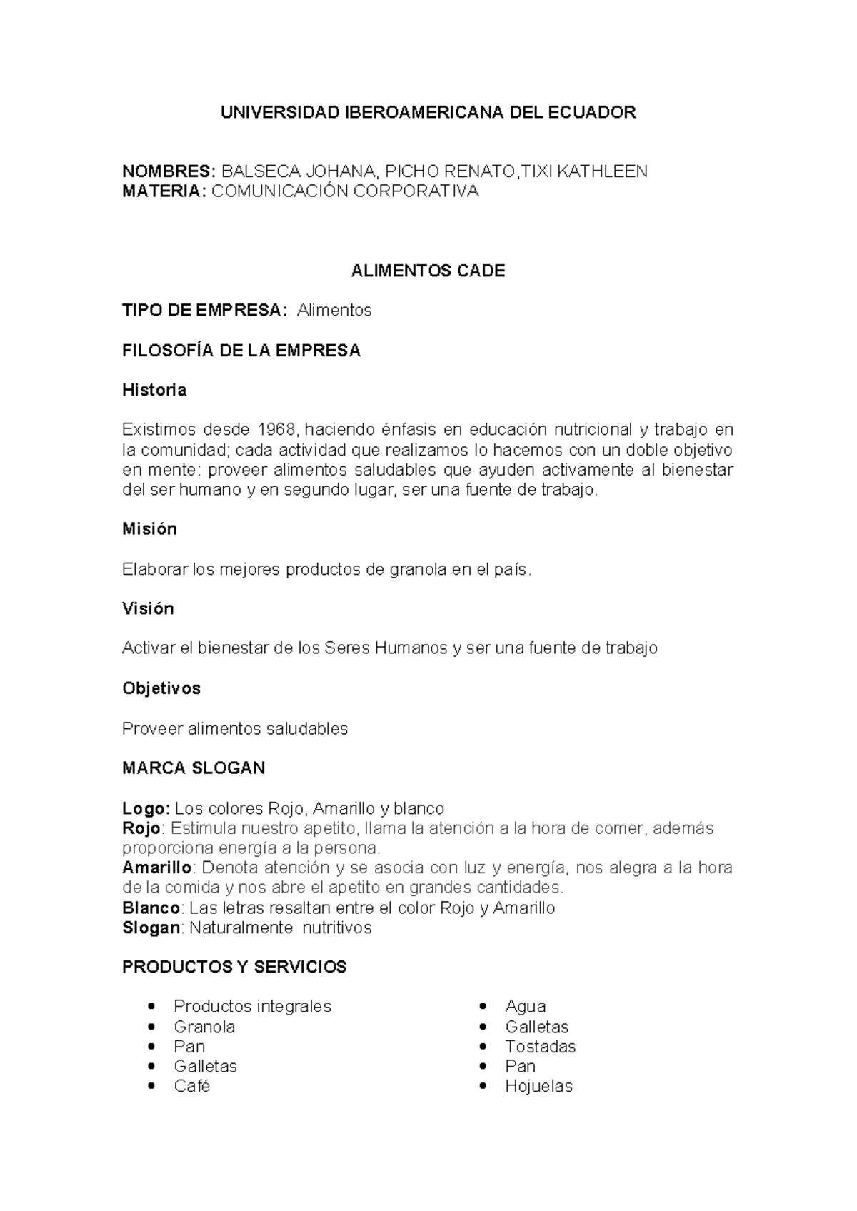 CADE manejo de marca institucional con el FODA - UNIVERSIDAD ...