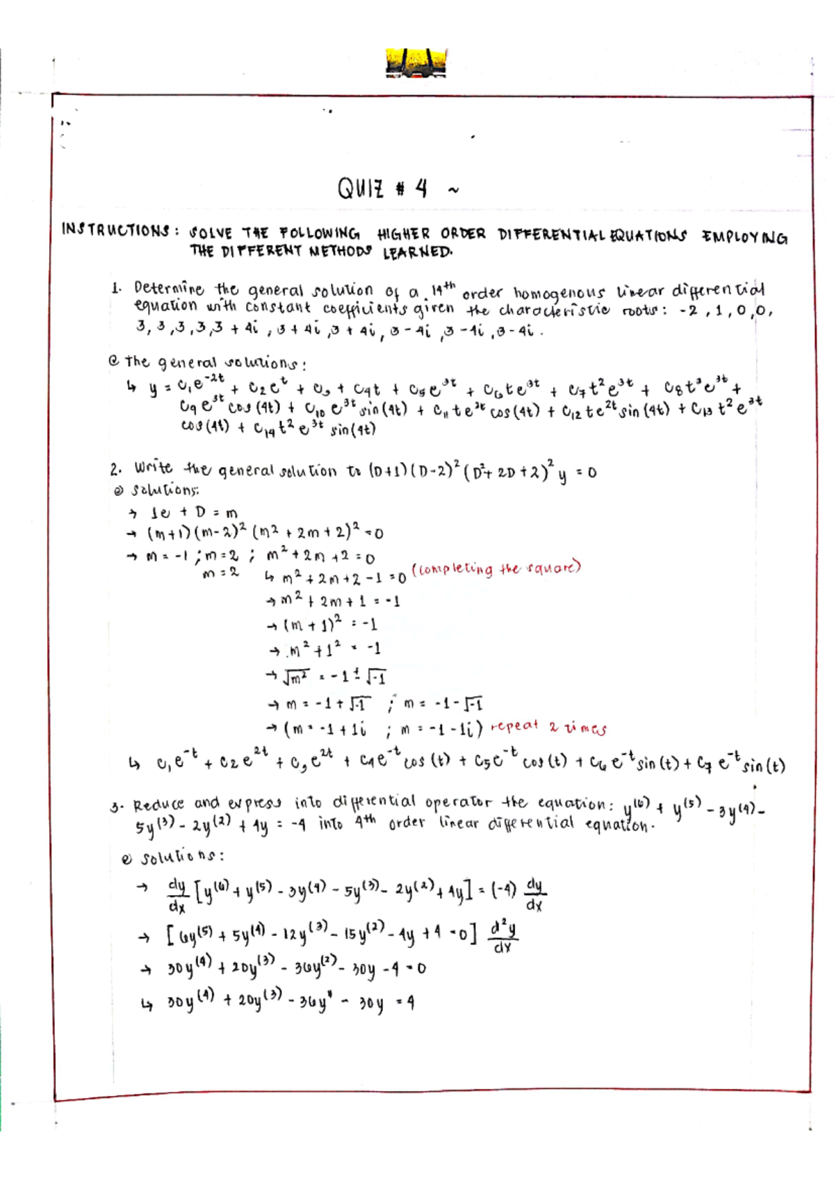 DE Q#4 - Problem Solving - Mechanical Engineering - NVSU - Studocu
