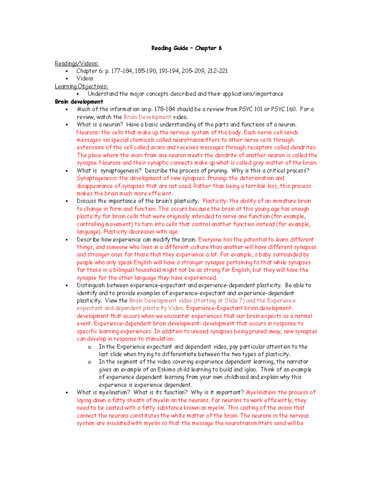 Reading Guide – Chapter 6 - Reading Guide – Chapter 6 Readings/Videos ...